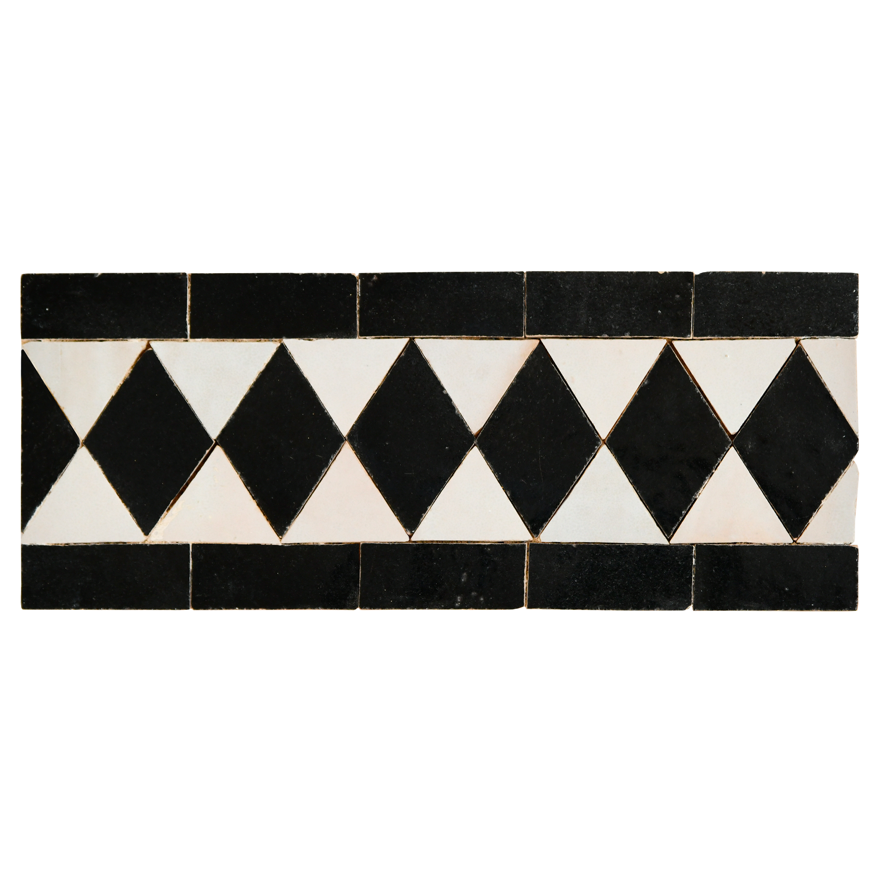 Cream Titanium Zellige Border Diamas for Timeless Wall